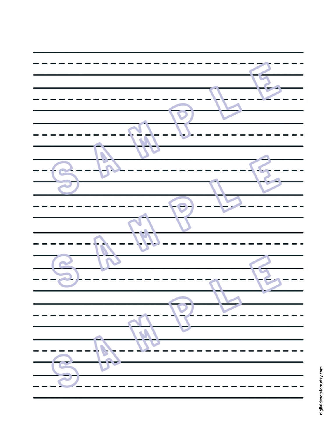 Blank Handwriting Sheet Handwriting Practice Sheet Instant Download ...