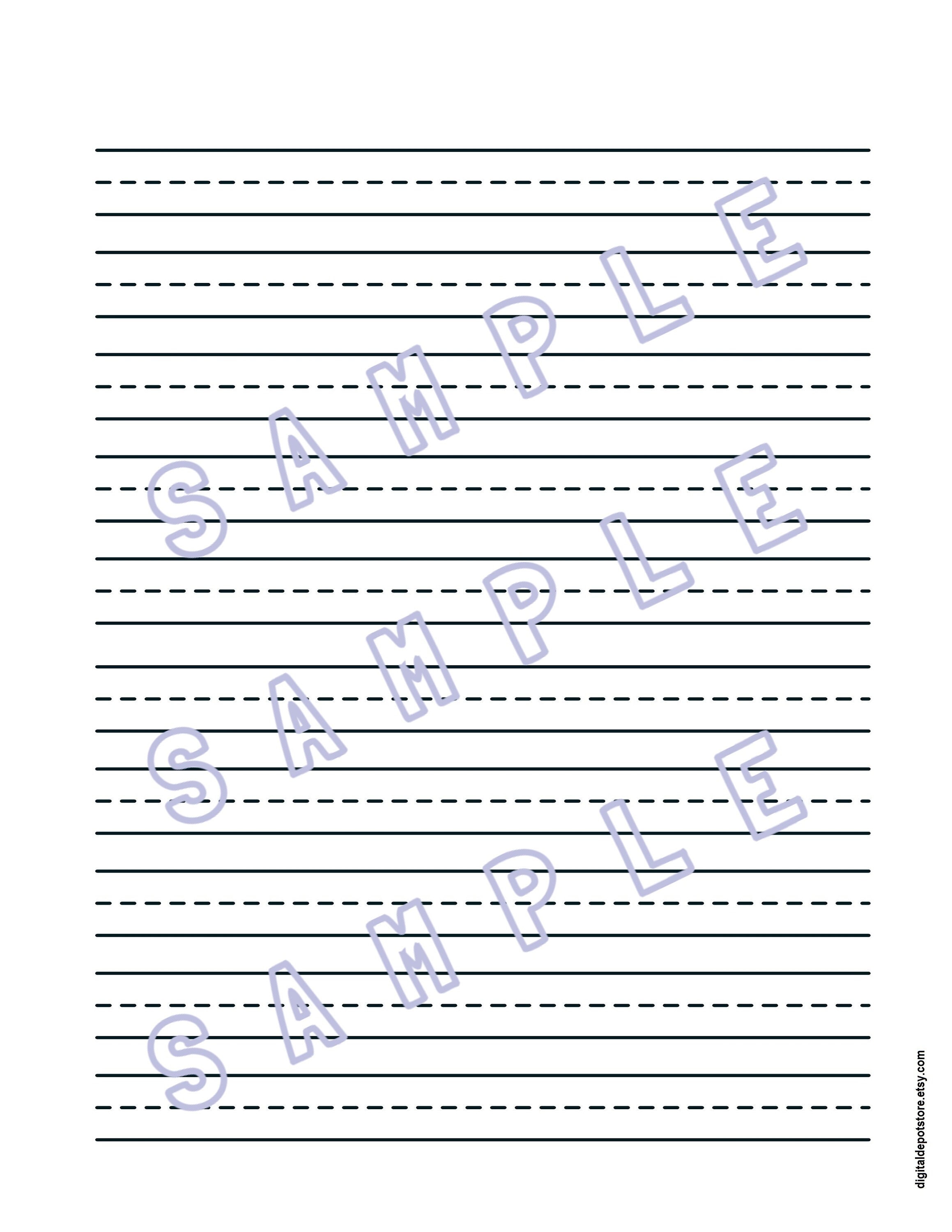 Blank Handwriting Sheet Handwriting Practice Sheet Instant Download ...