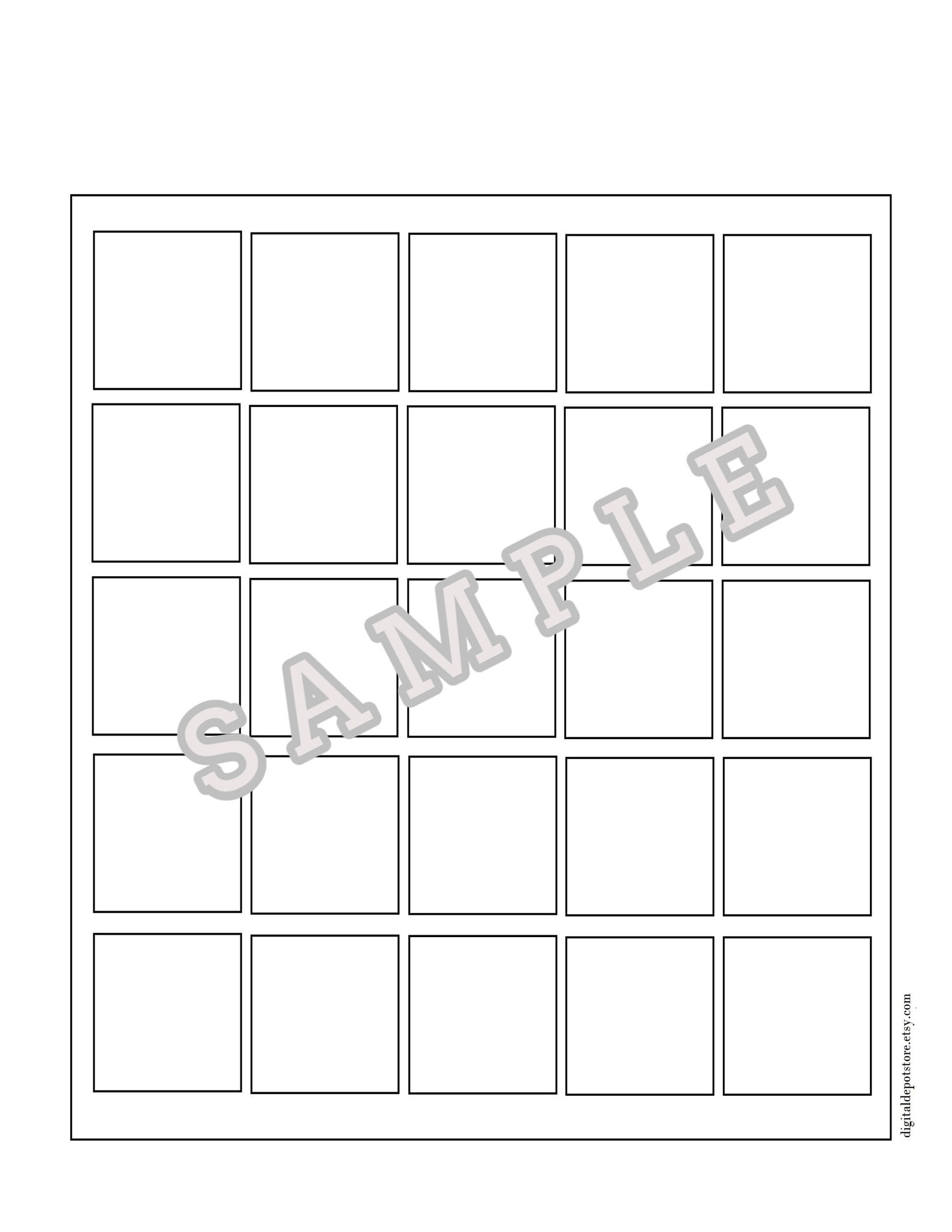 Blank Bingo Sheet | Not Editable | Instant Download | Games ...