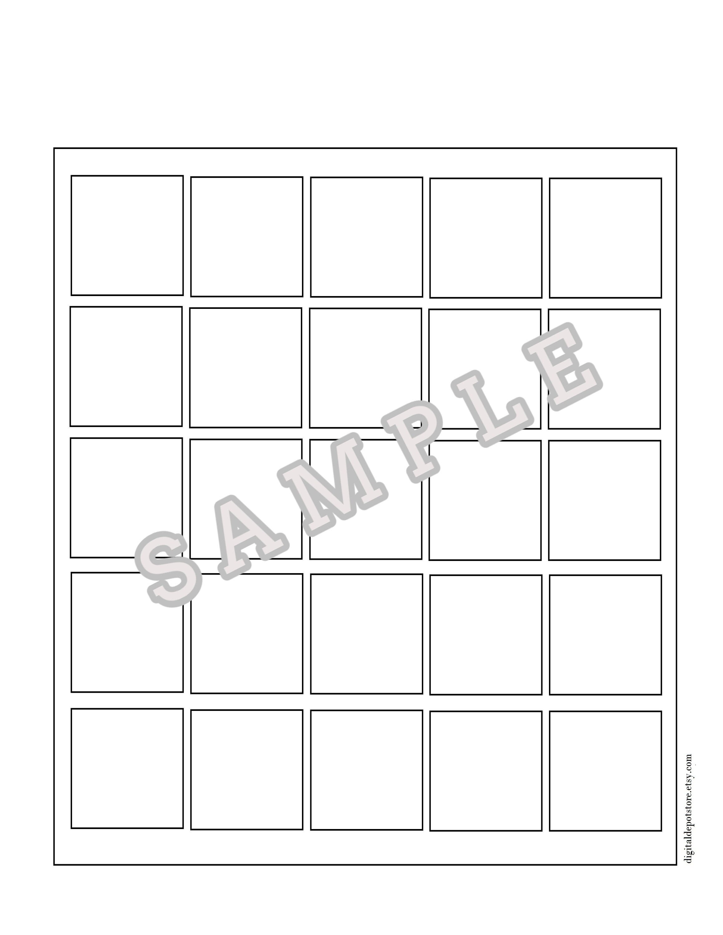 Blank Bingo Sheet | Not Editable | Instant Download | Games ...