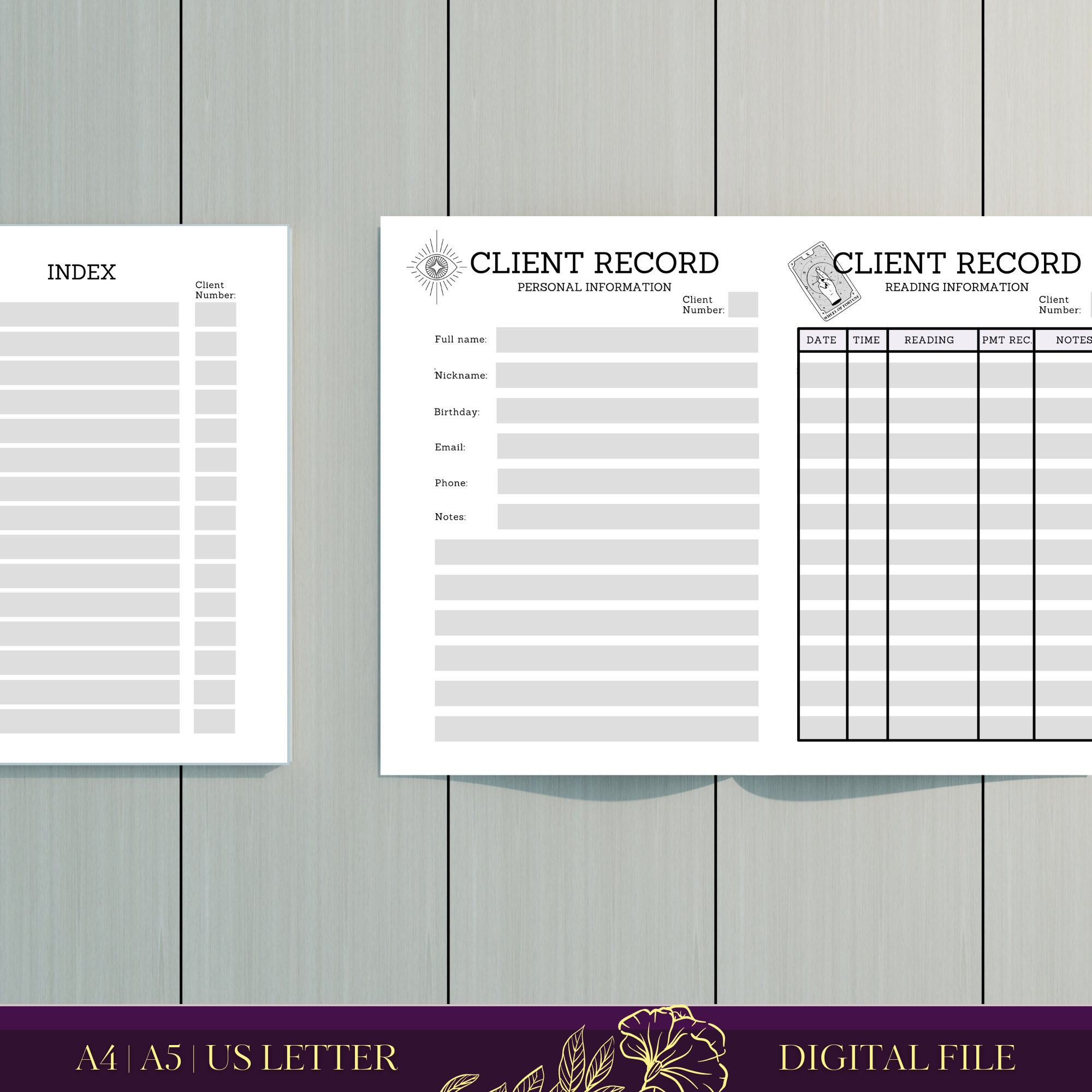 Tarot Client Information Register: Printable Reading Record (PDF) - Etsy