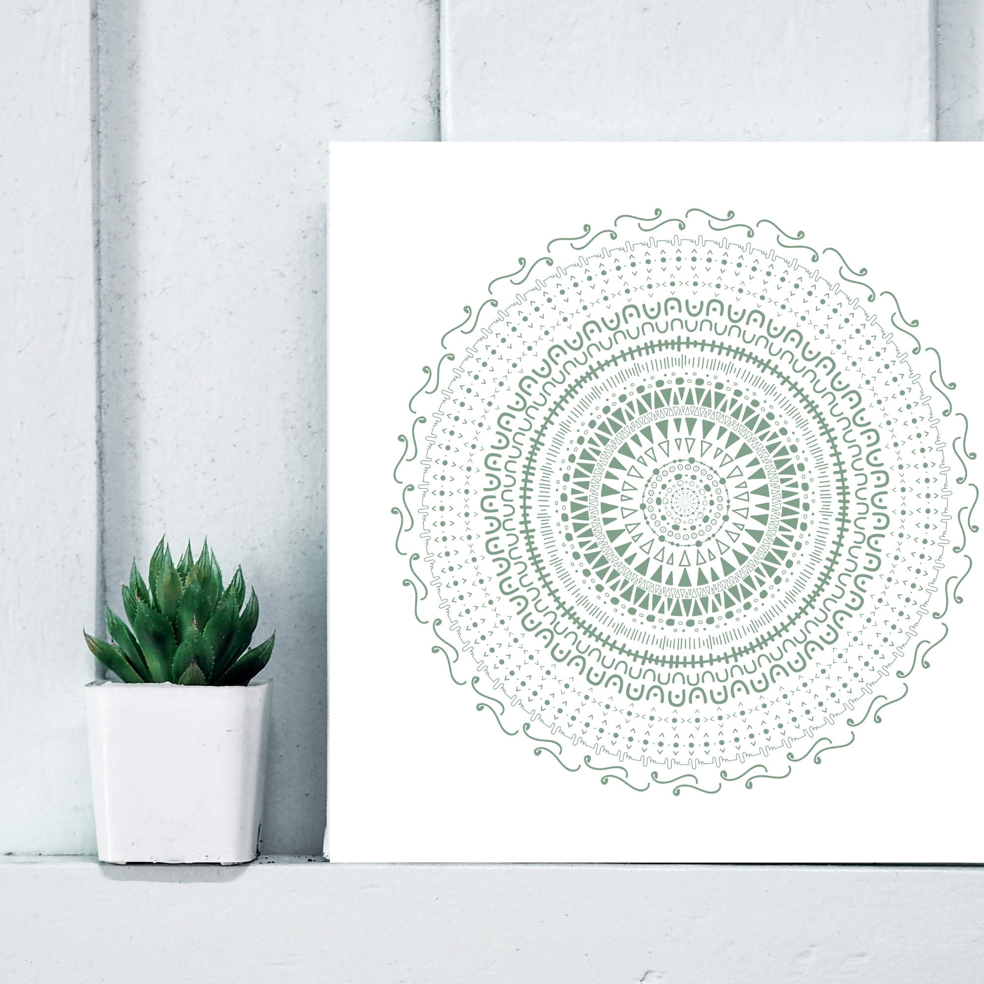 Mandala Wall Art Square Canvas 5 Mandala Designs 5 Background Colors 5 ...