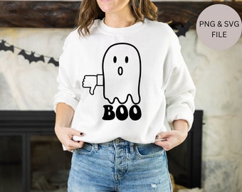 Boo Thumbs Down Ghost Svg - Etsy