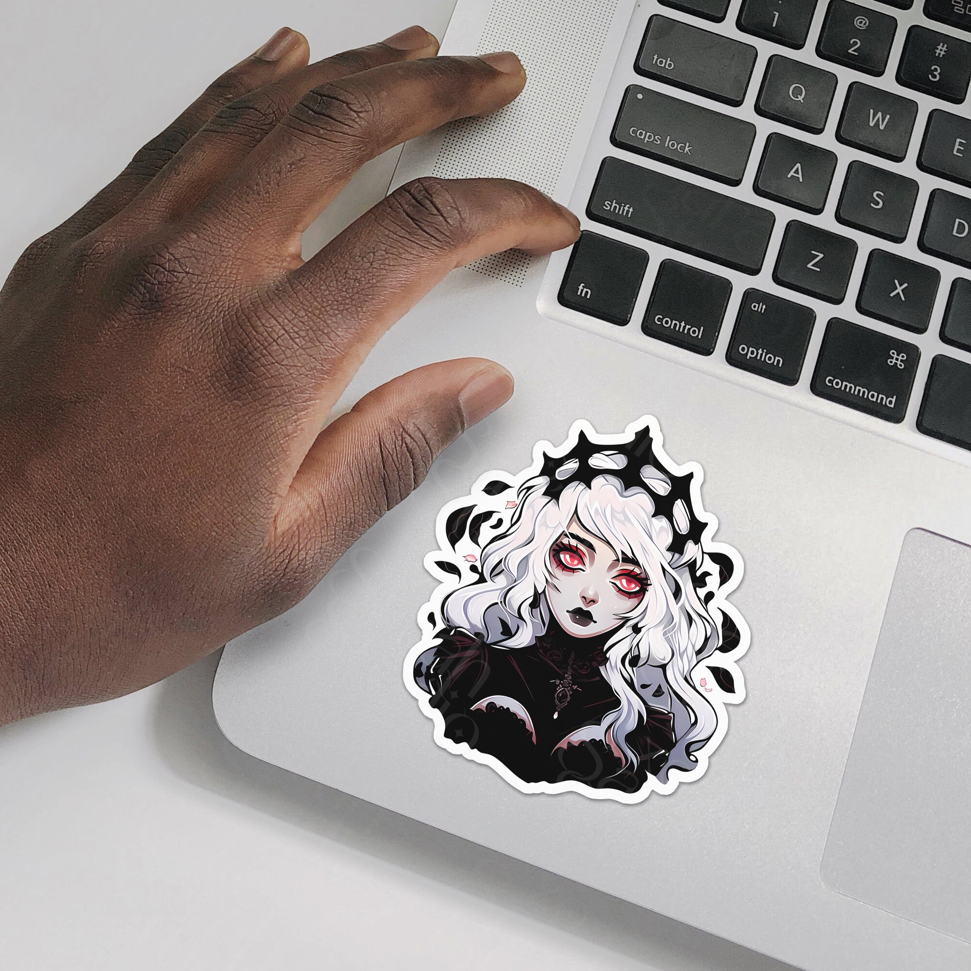 Beautiful Goth Girl Sticker, Vinyl Water Resistant Sticker, Gothic ...