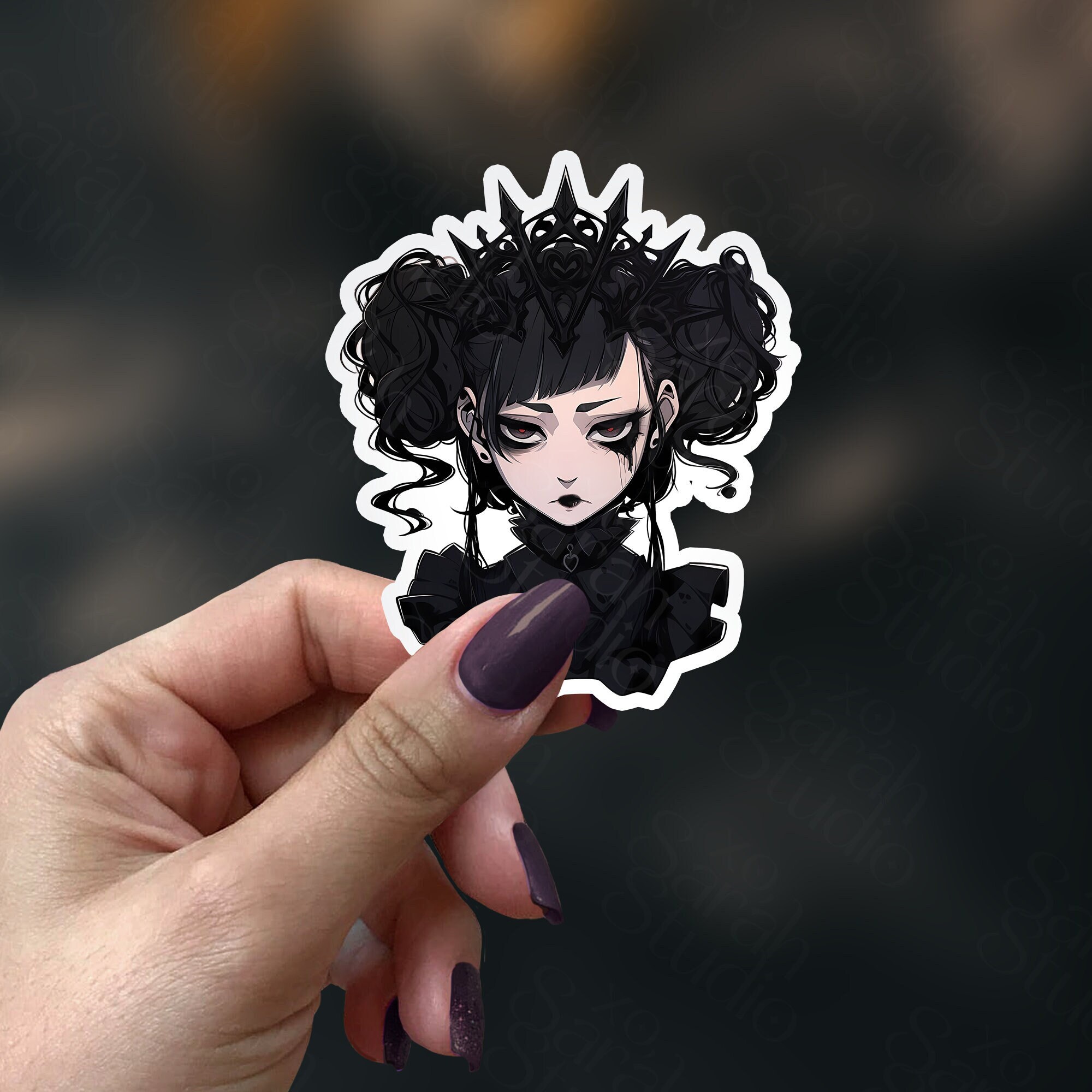 Beautiful Goth Girl Sticker Vinyl Water Resistant Sticker - Etsy