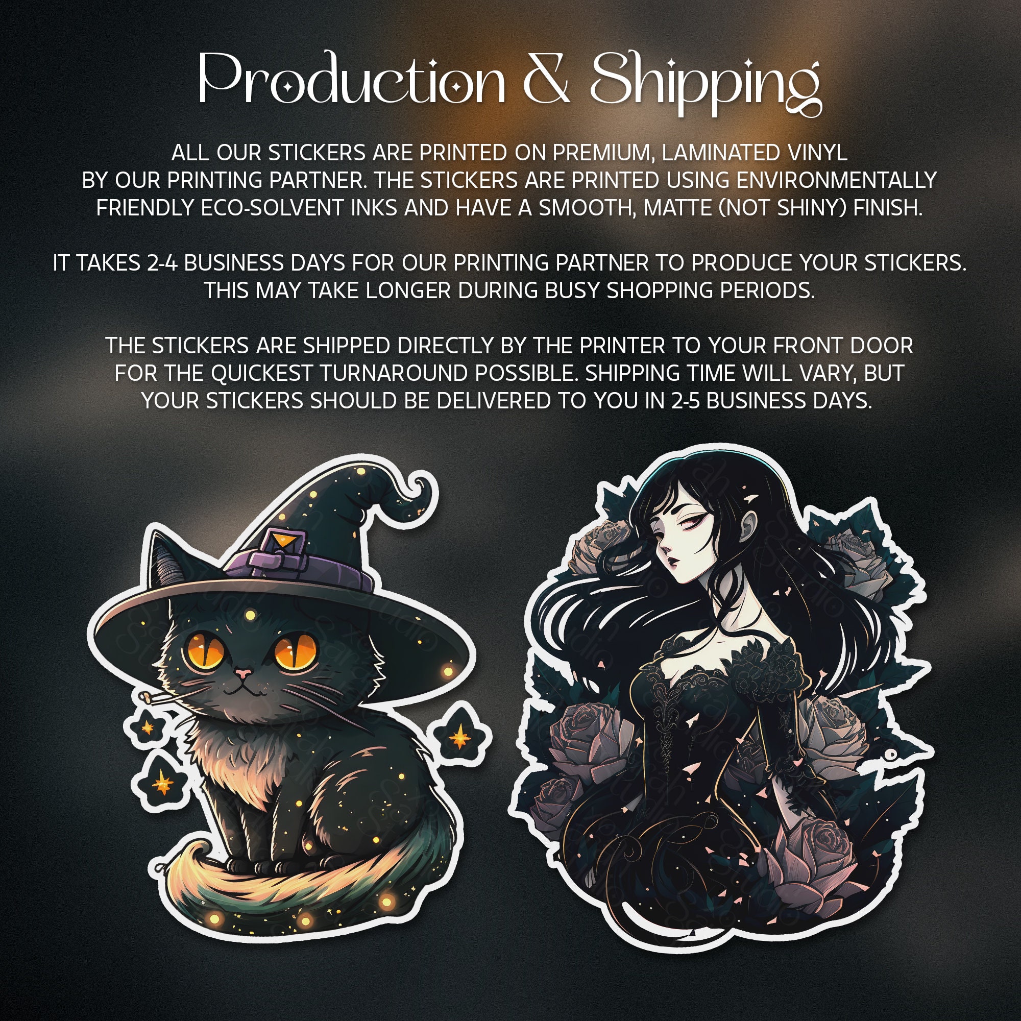 Goth Anime Girl Sticker, Durable Vinyl, Cute Black Hair, Skulls ...