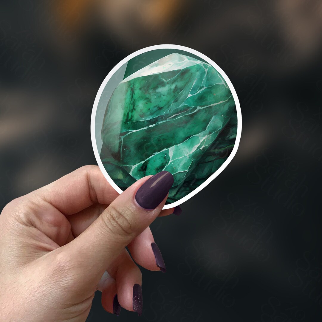 Jade Crystal Vinyl Sticker, Water Resistant Laptop and Water Bottle ...