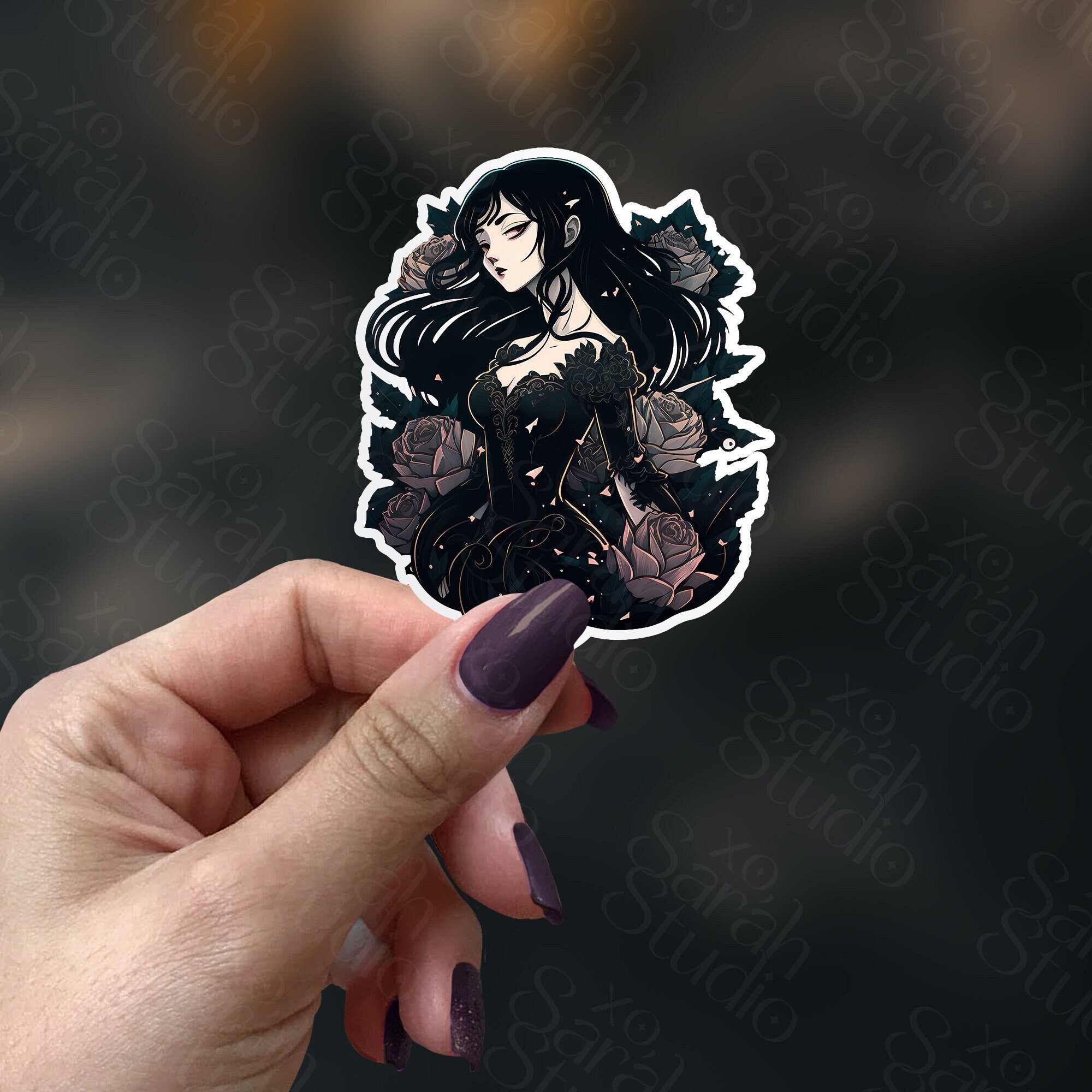 Beautiful Goth Girl Sticker Vinyl Water Resistant Sticker - Etsy