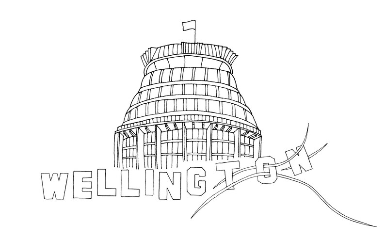 The Beehive, Wellington Art Doodle - Etsy
