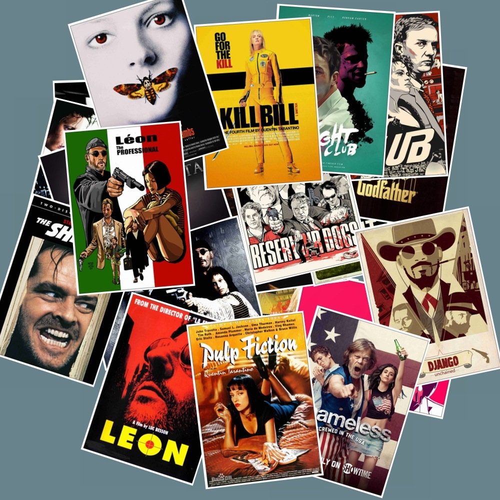 50 Pcs Classic Film Movie Posters Stickers Laptop Skateboard Decals ...