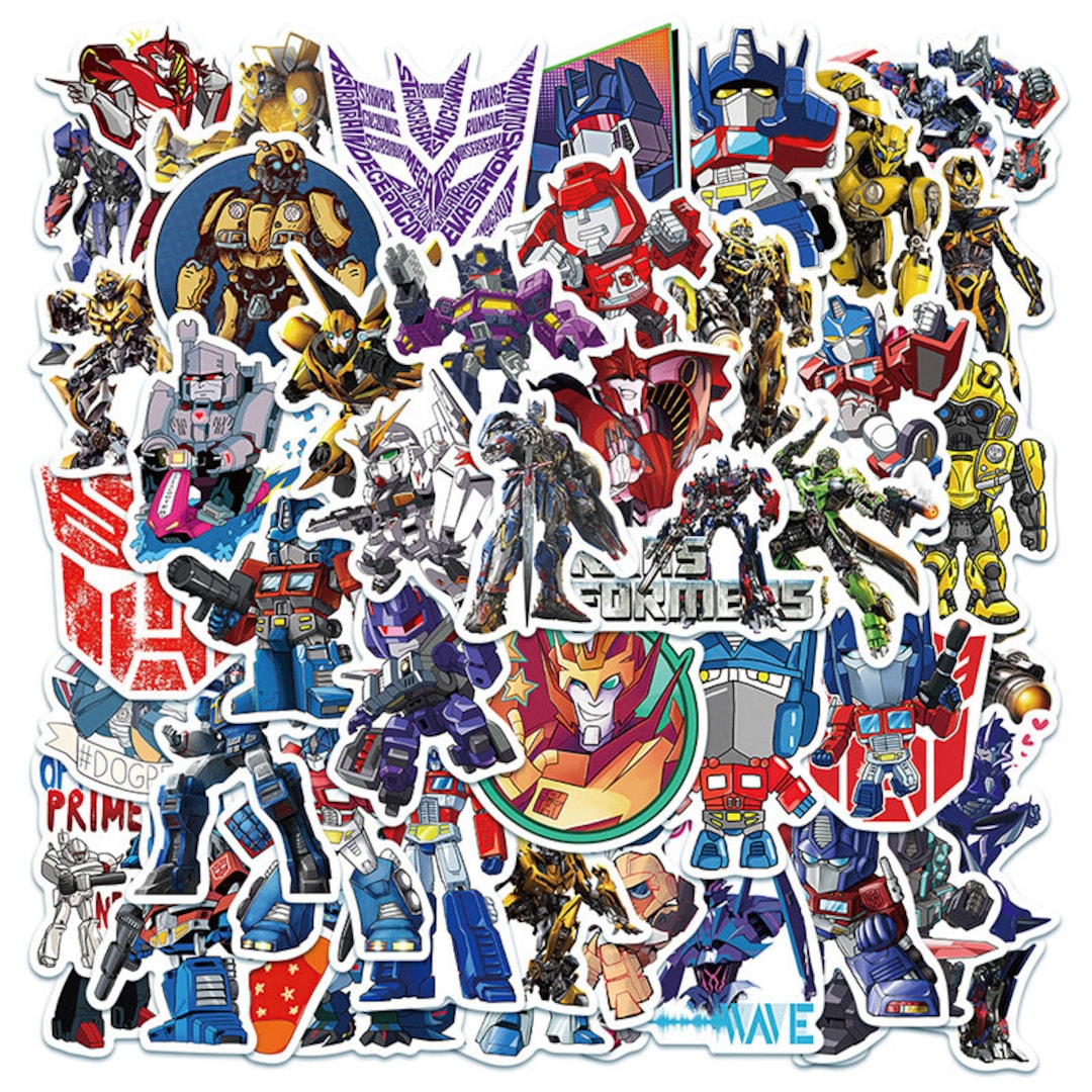 50 Pcs Optimus Prime Stickers Laptop Skateboard Decals Waterproof Non ...