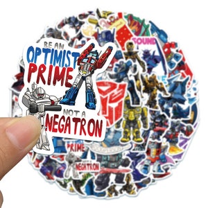 50 Pcs Optimus Prime Stickers Laptop Skateboard Decals Waterproof Non ...