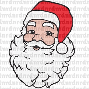 Santa Claus Svg, Retro Santa, Santa Face Svg, Digital Download Svg ...