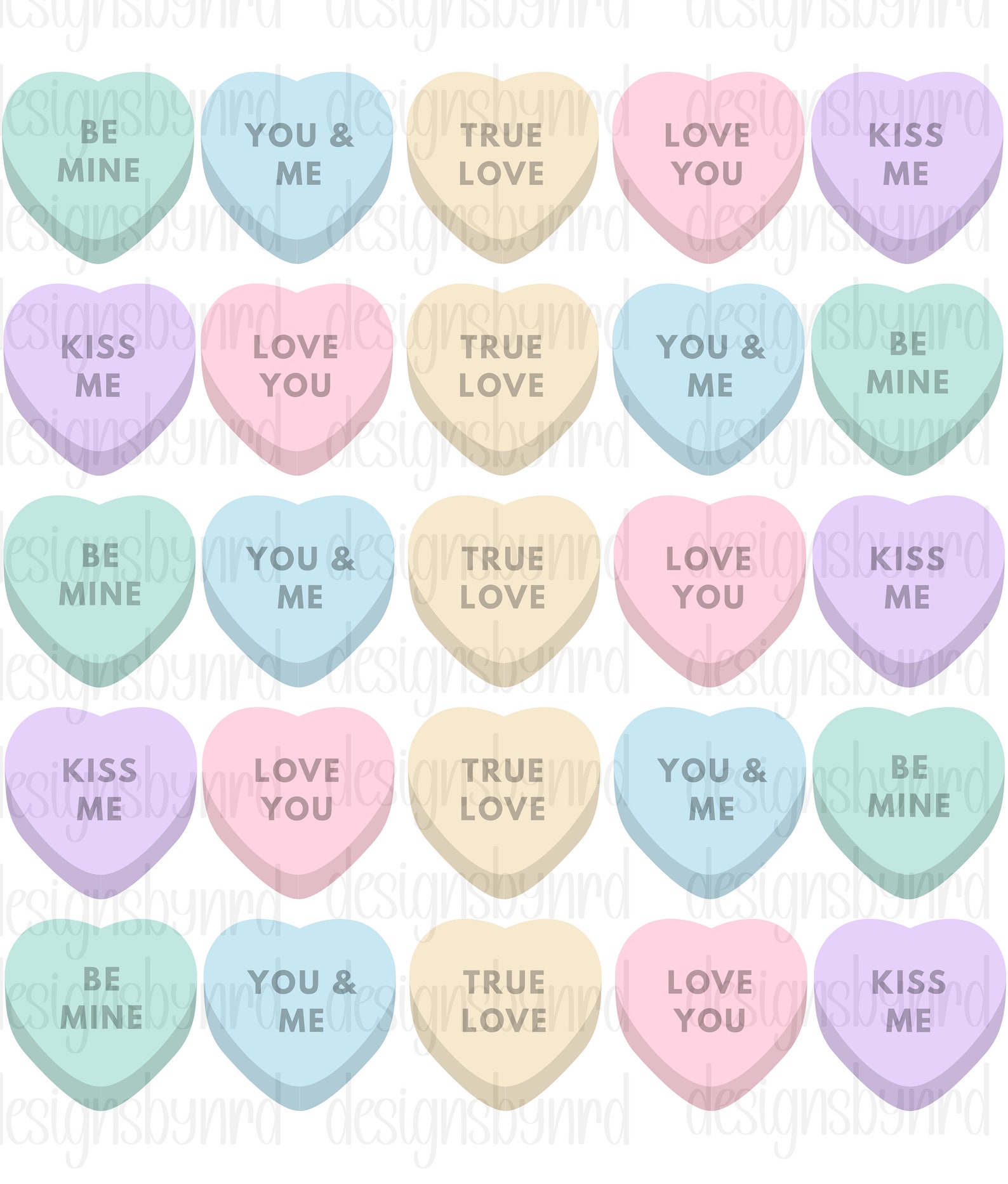 Candy Heart Svg, Candy Hearts Png, Candy Hearts, Valentine Svg ...