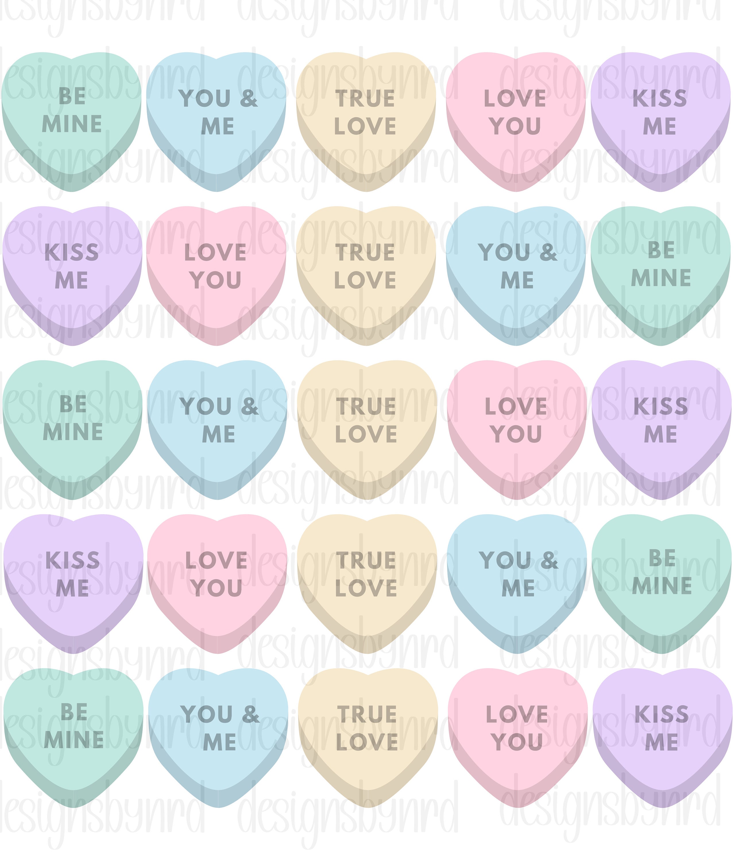 Candy Heart Svg, Candy Hearts Png, Candy Hearts, Valentine Svg ...