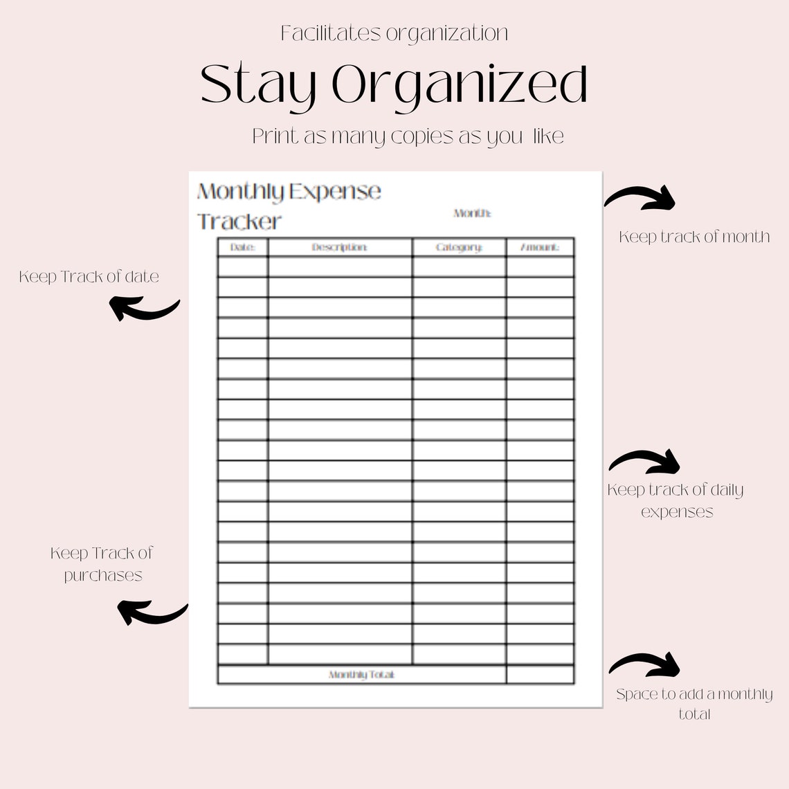Monthly Expense Tracker PDF, Expense Log, Spending Tracker, Printable ...