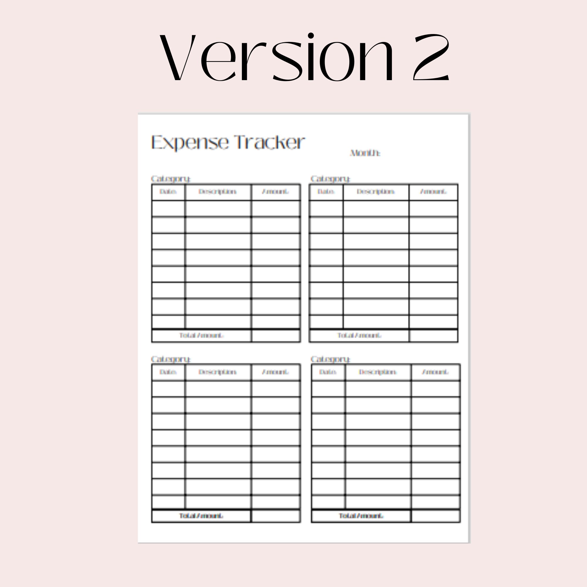 Monthly Expense Tracker PDF, Expense Log, Spending Tracker, Printable ...