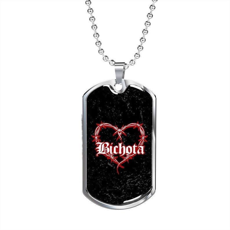 Bichota Dog Tag Karol G Necklace Bichota Necklace Striplove - Etsy