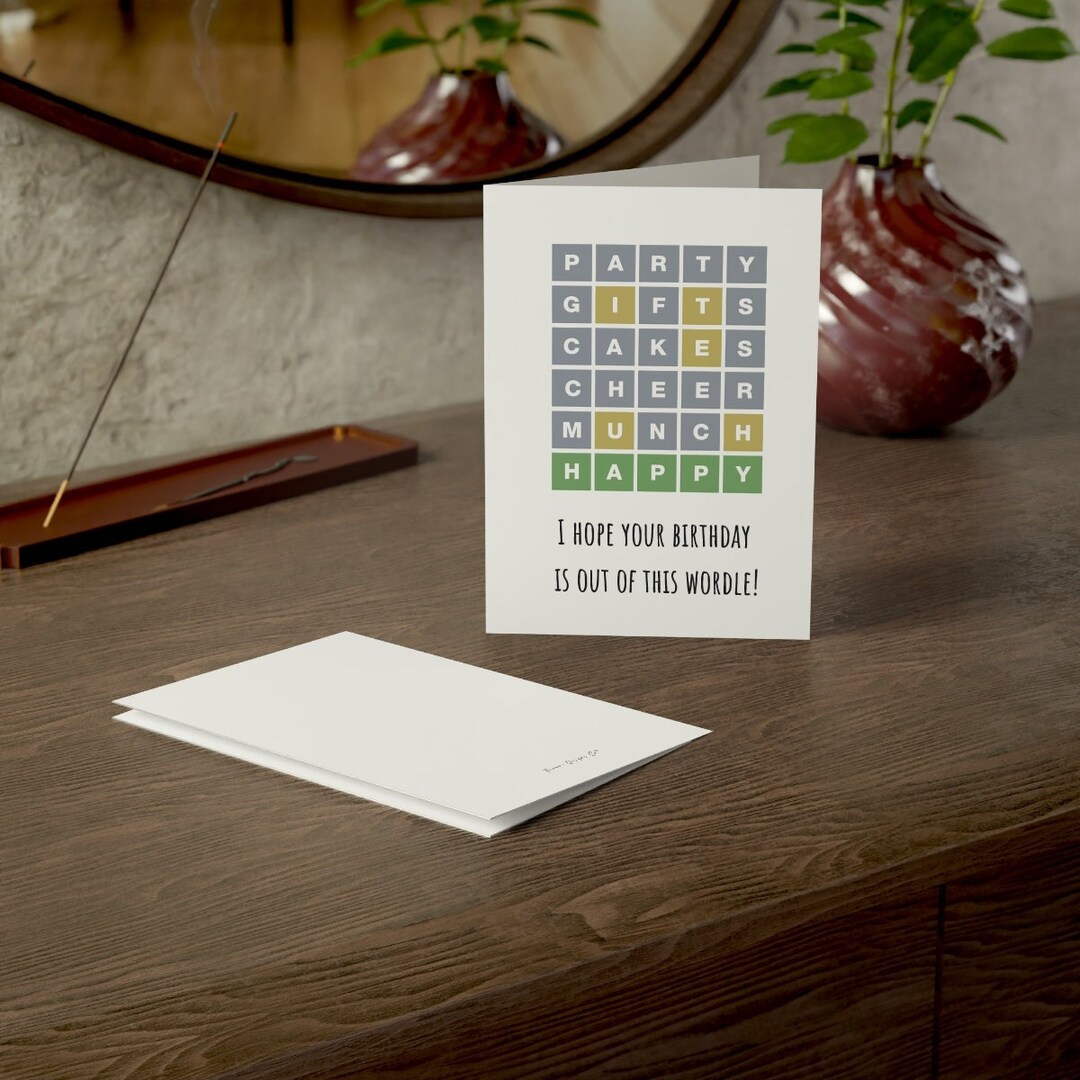 Wordle Birthday Card, Wordle Card, Funny Happy Birthday Card, Trendy ...