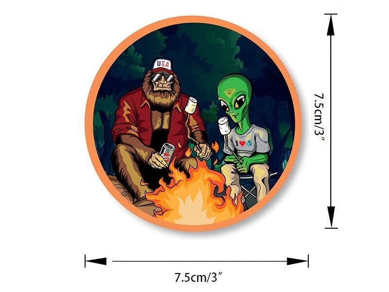 Sasquatch Alien Camping Mountain Hiking Decal 3 Big Foot - Etsy