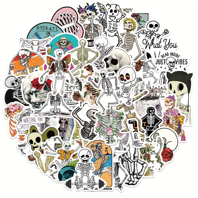 Skeleton Sticker - Etsy