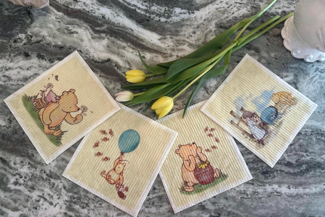 Classic Pooh and Friends Swedish Dishcloths - Reusable Absorbent Fast ...