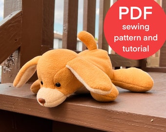 Little Puppy PDF Sewing Pattern Stuffed Dog Plushy Toy Sewing Tutorial ...
