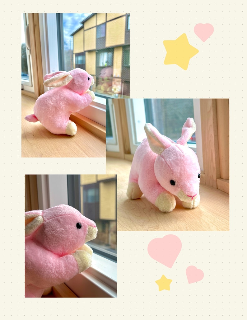 Bunny Rabbit Stuffed Toy Sewing Pattern, Tutorial DIY Plushie Toy ...