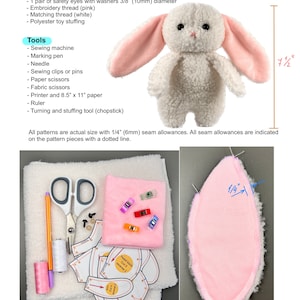 Bunny Plush Sewing Pattern: Stuffed Animal Toy (PDF Pattern) - Etsy