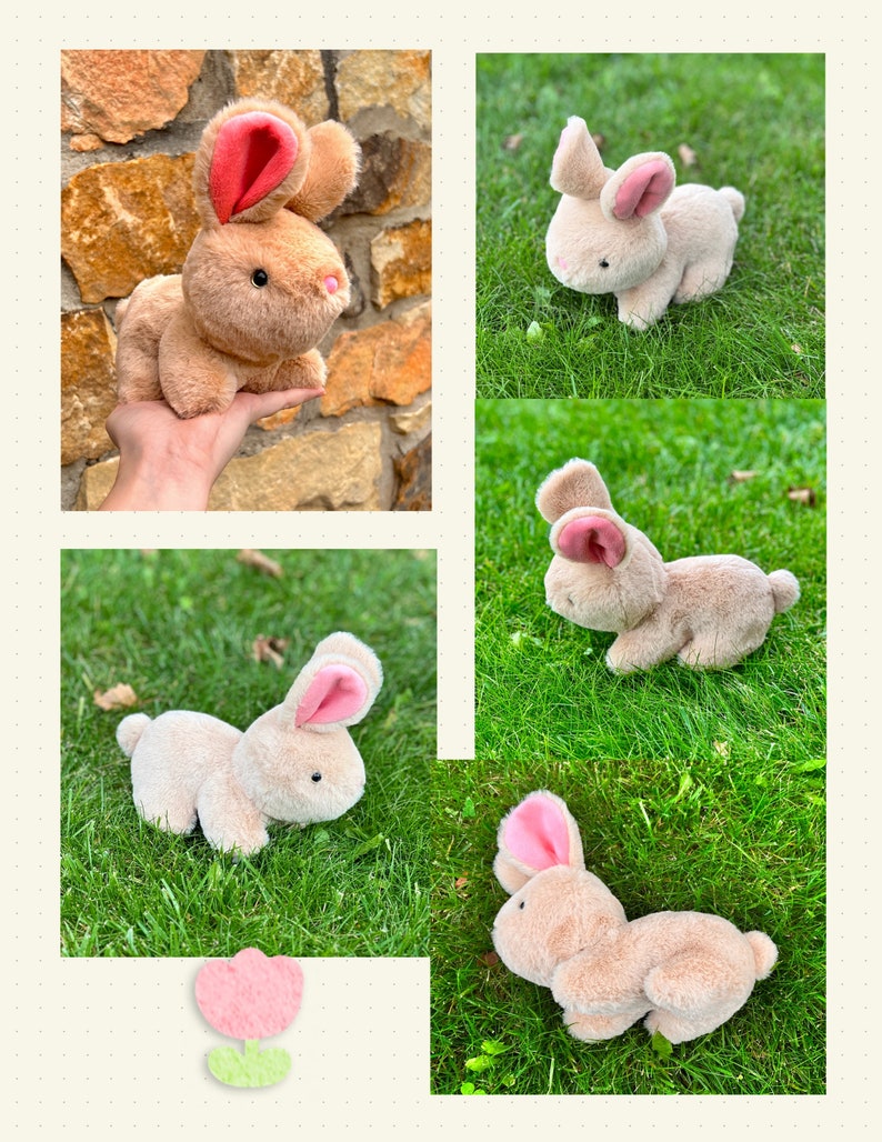 Stuffed Bunny Sewing Pattern: Plush Toy Tutorial (2 Sizes) (PDF Pattern ...