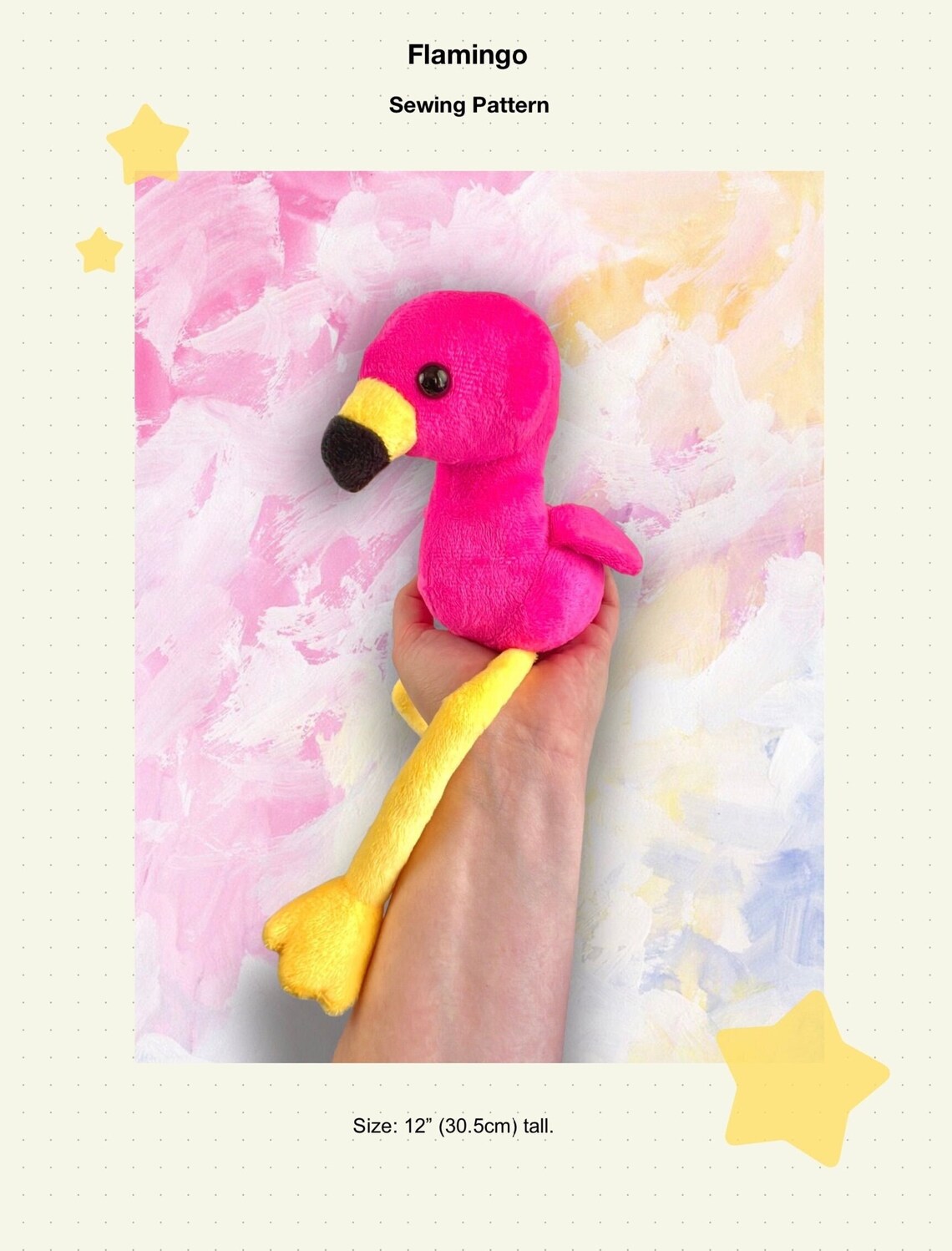 FLAMINGO Sewing Pattern Stuffed Animal DIY Bird Plush Toy - Etsy
