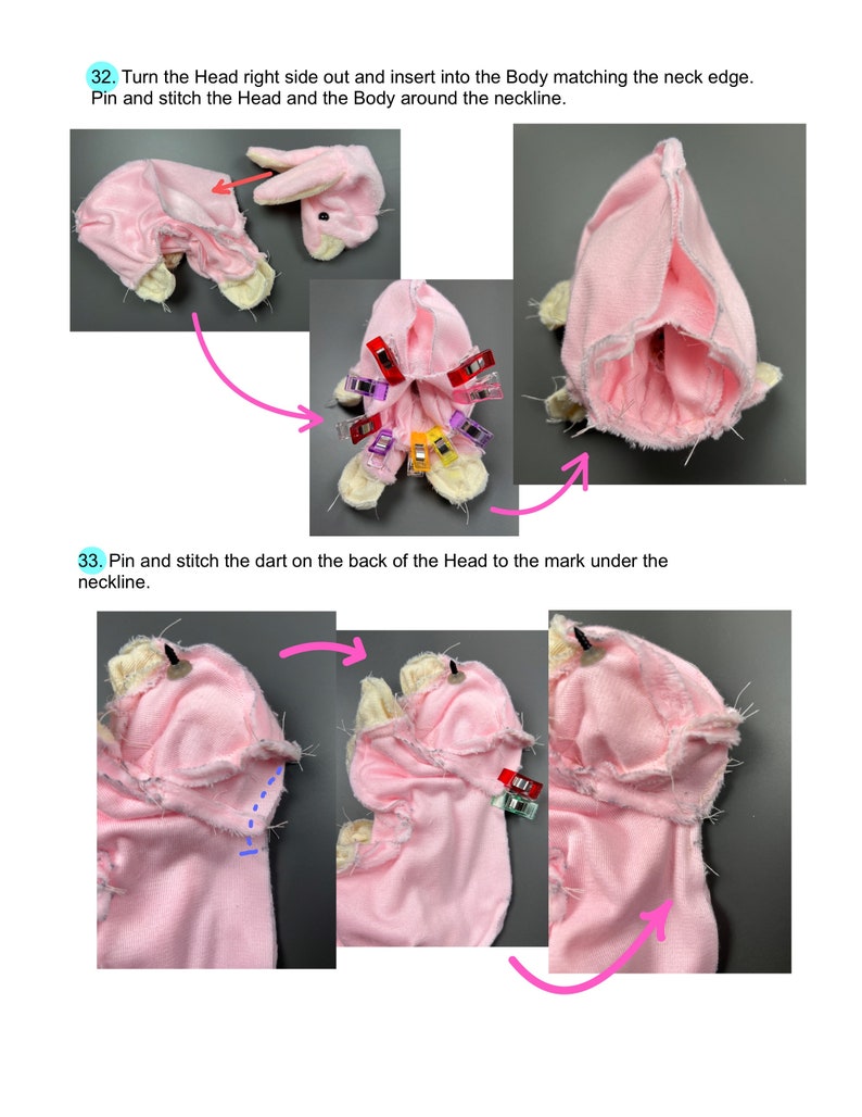 Bunny Rabbit Stuffed Toy Sewing Pattern Tutorial DIY Plushie - Etsy