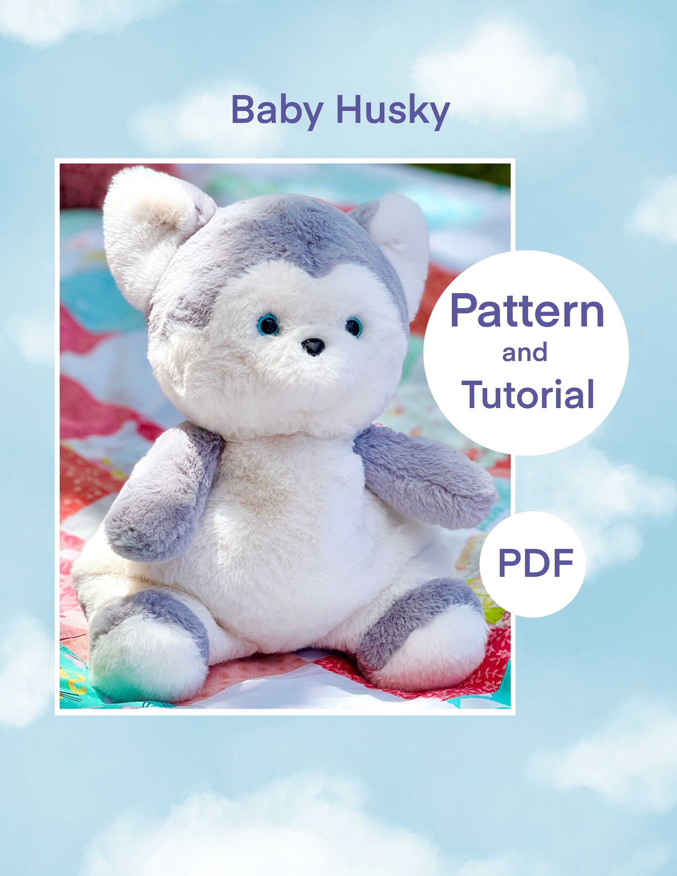 Husky Puppy Dog Plushy Toy Sewing Pattern Stuffed Dog Pattern - Etsy