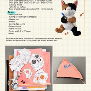 Calico Cat Plushy Toy Sewing Pattern, Stuffed Cat Pattern - Etsy Canada