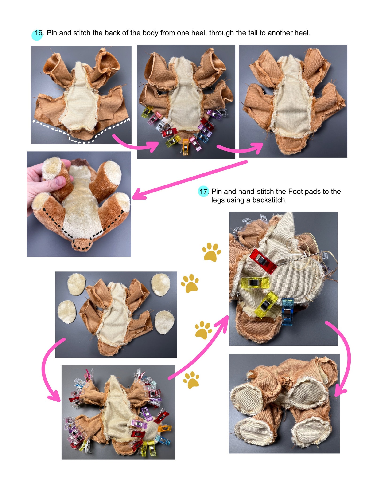 French Bulldog Plushy Toy Sewing Pattern, Tutorial DIY Stuffed Toy ...