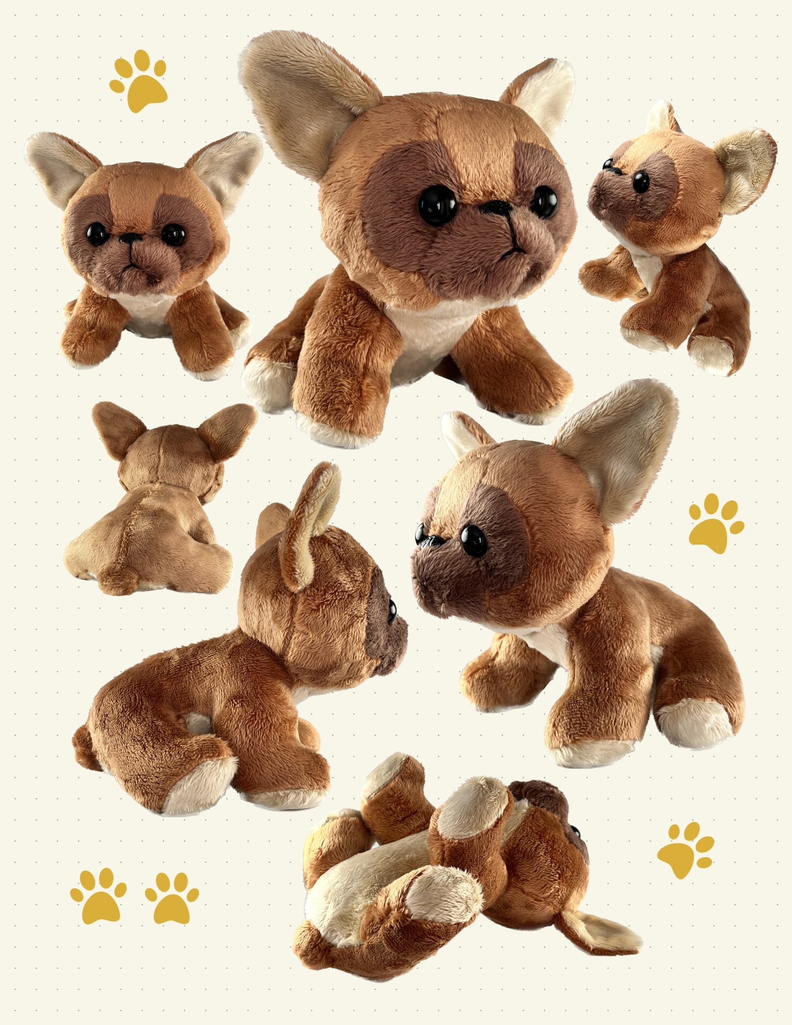 French Bulldog Plushy Toy Sewing Pattern, Tutorial DIY Stuffed Toy ...