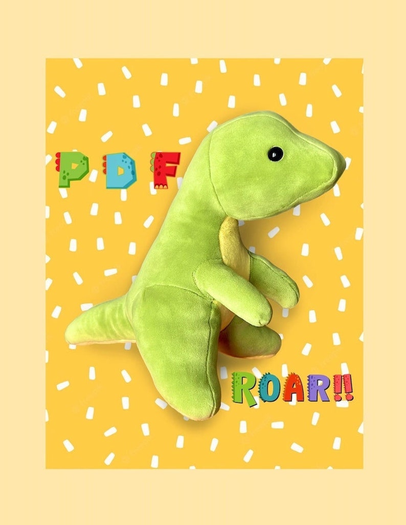 Dinosaur Stuffed Toy Sewing Pattern Tutorial DIY Plushie - Etsy
