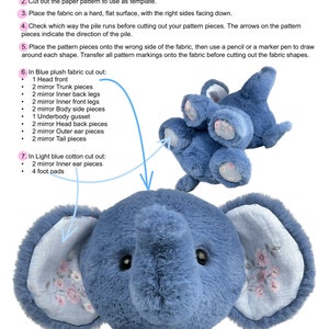 Elephant Plushy Toy Sewing Pattern, Stuffed Elephant Tutorial - Etsy