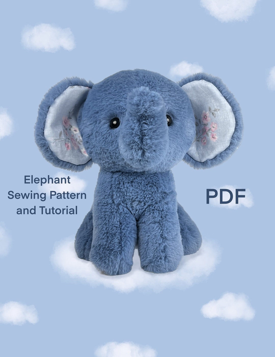 Elephant Plushy Toy Sewing Pattern, Stuffed Elephant Tutorial - Etsy