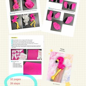 FLAMINGO Sewing Pattern Stuffed Animal DIY Bird Plush Toy Sewing ...