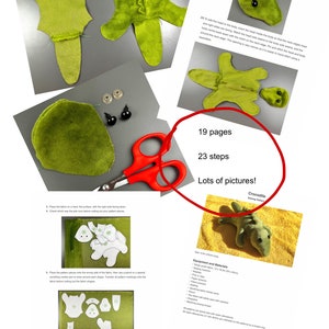 Crocodile Sewing Pattern Stuffed Animal DIY Alligator Plush Toy Sewing ...