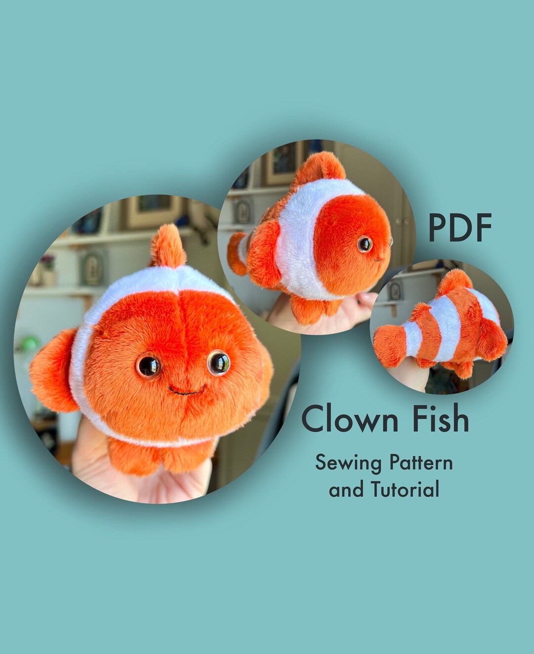 Clown Fish Plushy Toy Sewing Pattern, Stuffed Fish Tutorial - Etsy