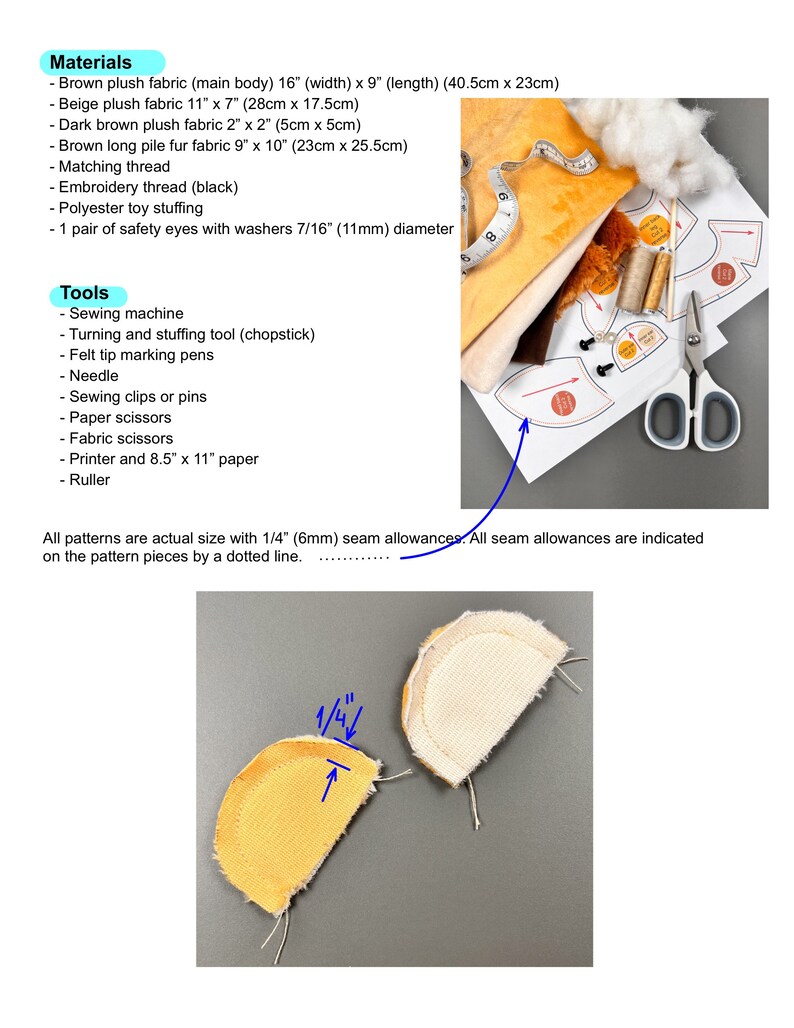 Lion PDF Sewing Pattern Stuffed Animal DIY Plush Toy Sewing - Etsy