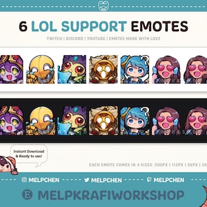 LOL SUPPORT EMOTES (6) | Twitch | Discord | Youtube | Cute League of ...