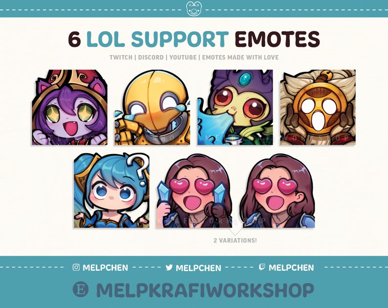 LOL SUPPORT EMOTES (6) | Twitch | Discord | Youtube | Cute League of ...
