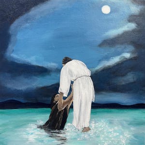 Acrylic “jesus Saves” Hand Painted. - Etsy