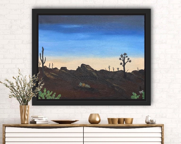 Acrylic desert Sunset Hand Painting. - Etsy