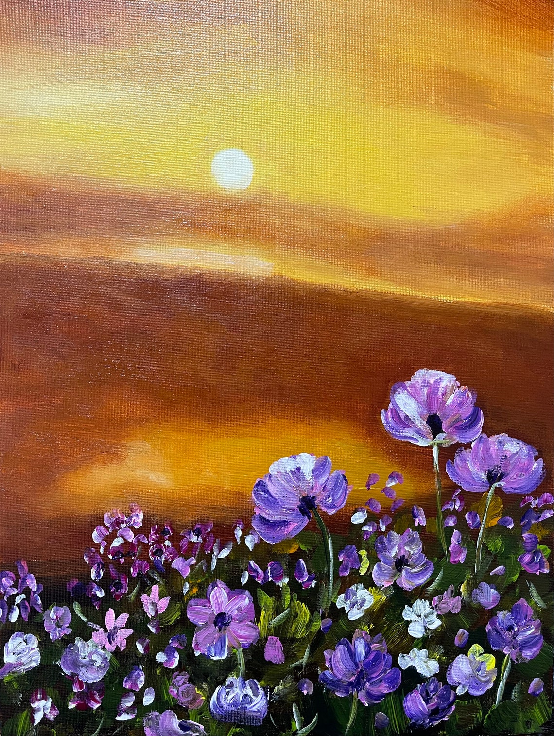 Acrylic “spring Flowers” Hand Painted - Etsy