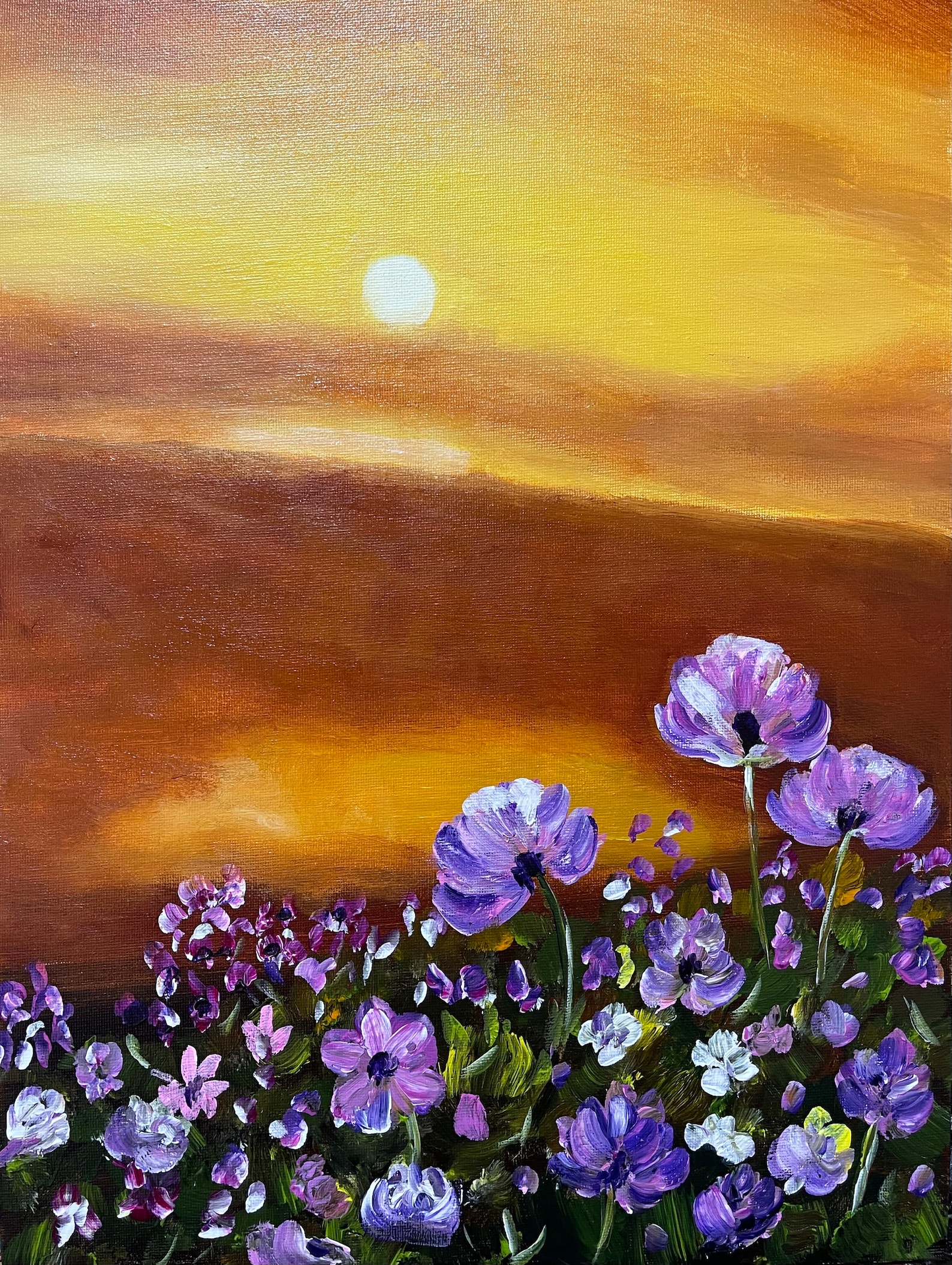 Acrylic “spring Flowers” Hand Painted - Etsy