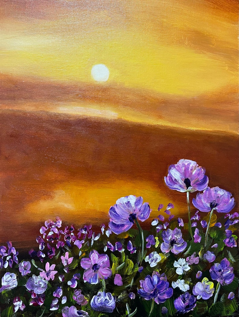 Acrylic “spring Flowers” Hand Painted - Etsy